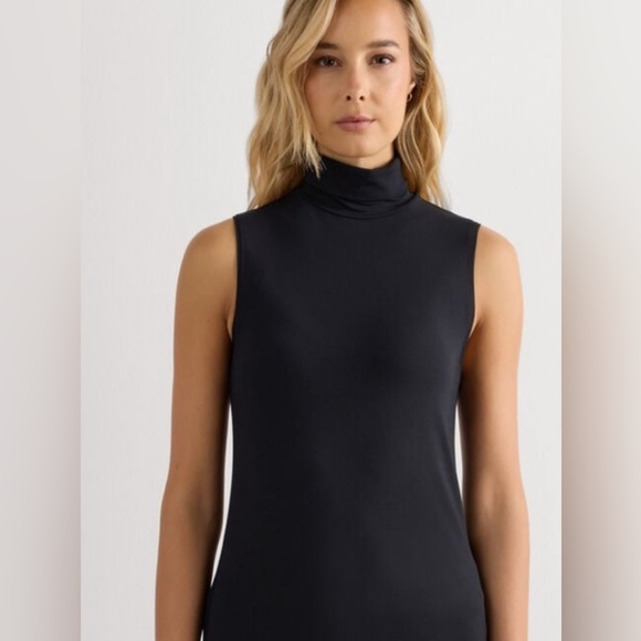 Fred David | Tops | Fred David Black Sleeveless Knit Turtleneck Top ...